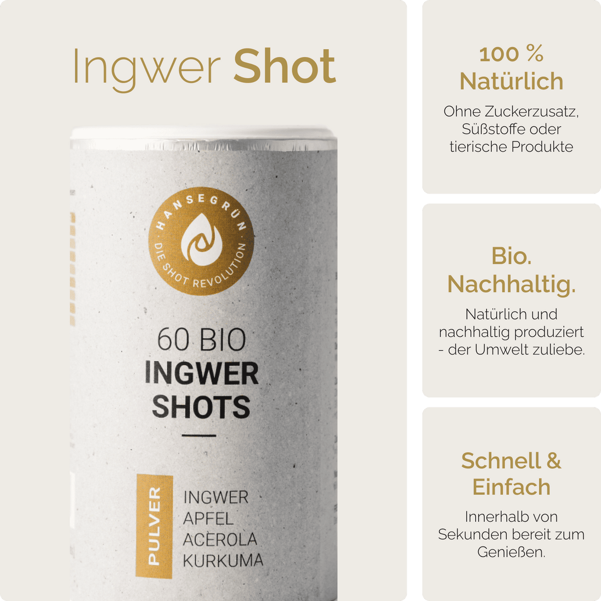 Bio Ingwer Shots von Hansegrün - Ingwer Shots einfach selbermachen 🔥